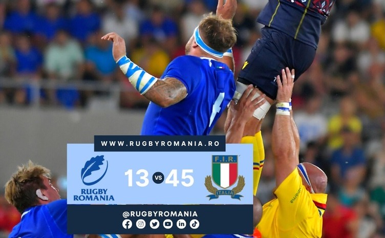 Naţionala de rugby a României a fost învinsă de Italia, într-un meci ...