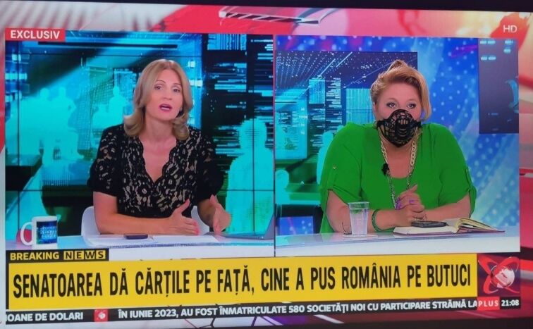 Scene ireale la Realitatea: Şoşoacă a venit cu o botniţă în emisiunea Ancăi Alexandrescu ...